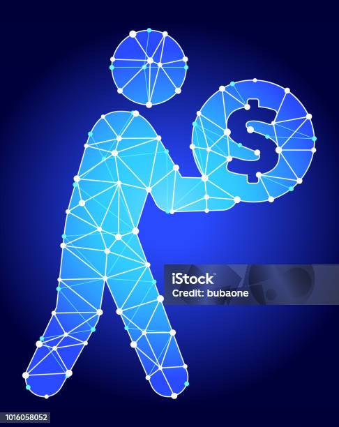 Holding Money Blue Triangle Node Vector Pattern Stock Illustration