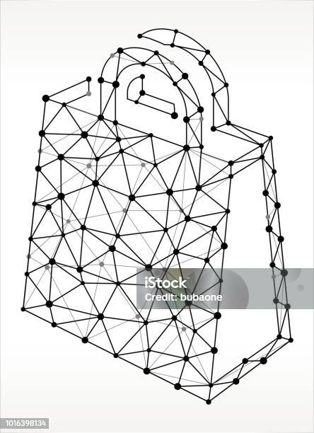 Shopping Bag Triangle Node Black And White Pattern Stock Illustration