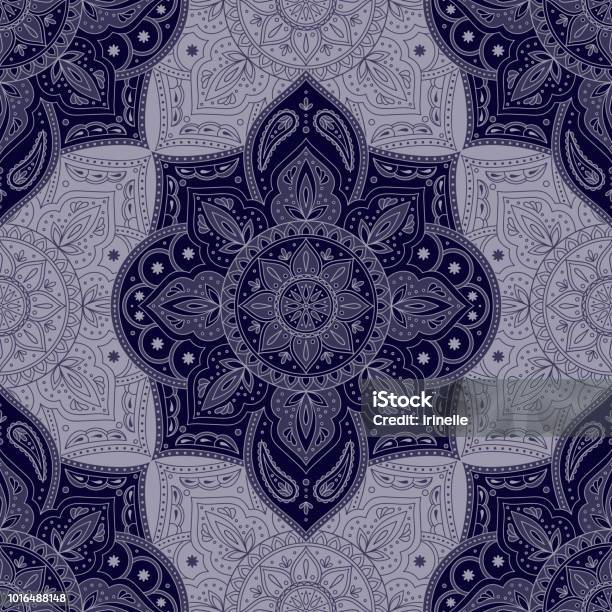Floral Indian Paisley Pattern Vector Seamless Vintage Flower Ethnic