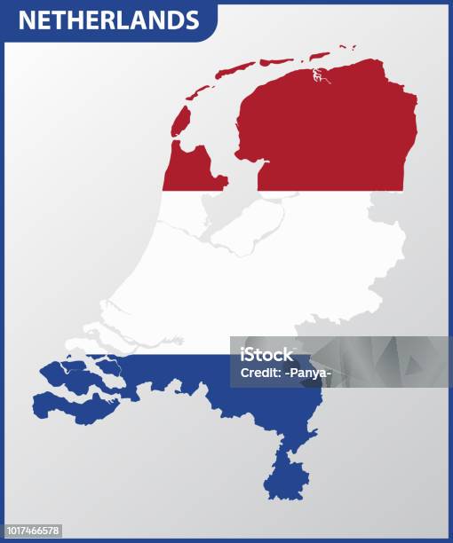 De Gedetailleerde Kaart Van Nederland Met Nationale Vlag