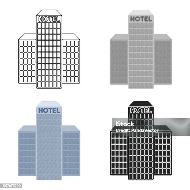Otel Binası Simgesi Beyaz Arka Plan Üzerinde Izole Karikatür Tarzı Arap