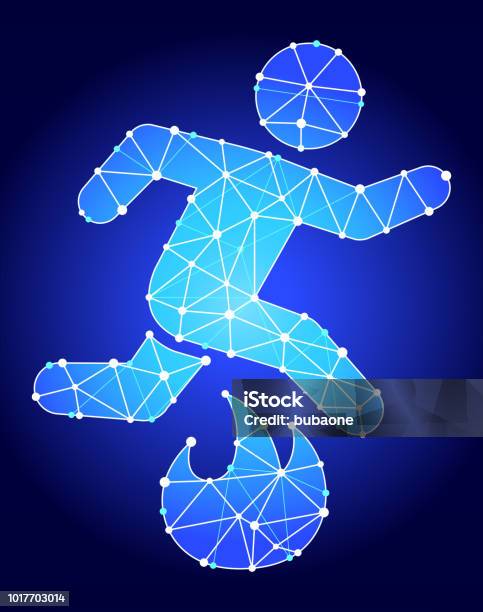 Jumping Fires Blue Triangle Node Vector Pattern Stock Illustration