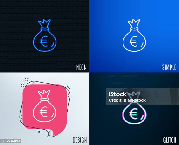 Icône De Ligne Sac Dargent Monnaie Bancaire De Trésorerie Vecteurs