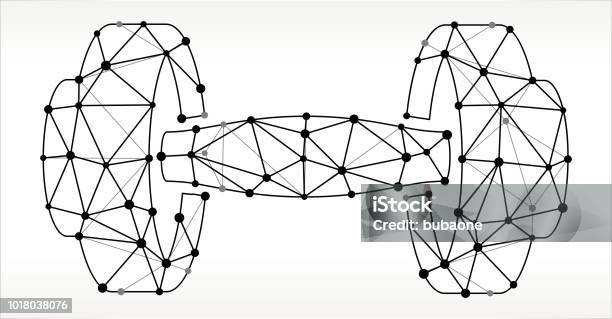 Dumbbells Triangle Node Black And White Pattern Stock Illustration