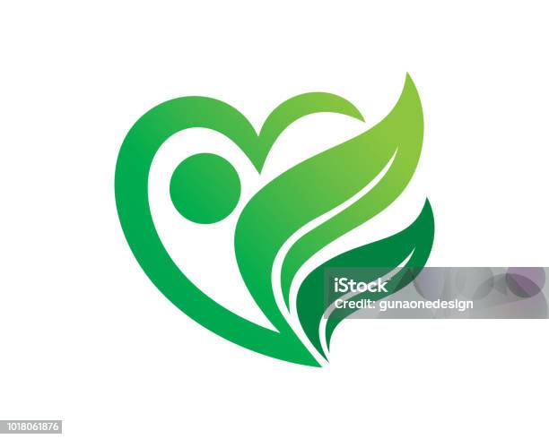 Nature Amour Symbole Template Vecteur Emblème Design Concept Création