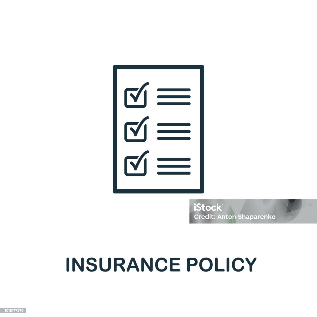 Icône De La Police Dassurance Ligne Design Dicône De Style De La