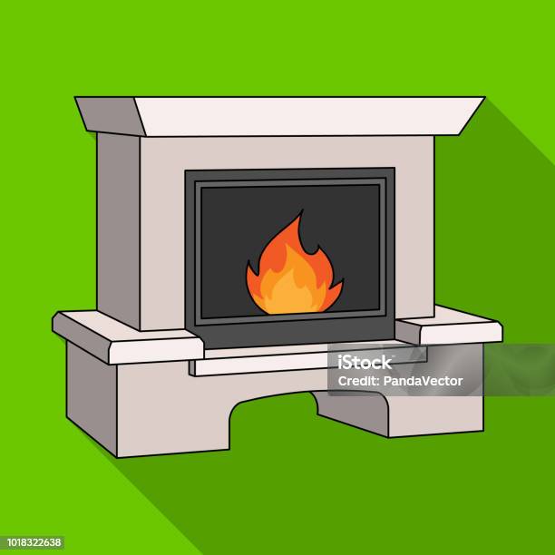Ilustración de Fuego Calor Y Confort Solo Icono De Chimenea De Estilo ... Ilustración de Fuego Calor Y Confort Solo Icono De Chimenea De Estilo ...