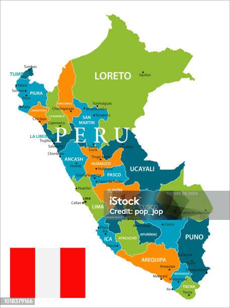Ilustración De Mapa Del Perú Vector Y Más Vectores Libres De Derechos
