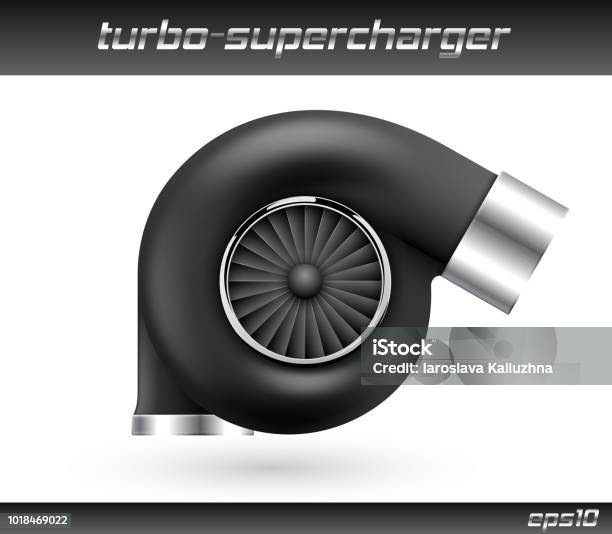 Turbocompresseur De Voiture Vector Isolé Sur Fond Blanc Icône De