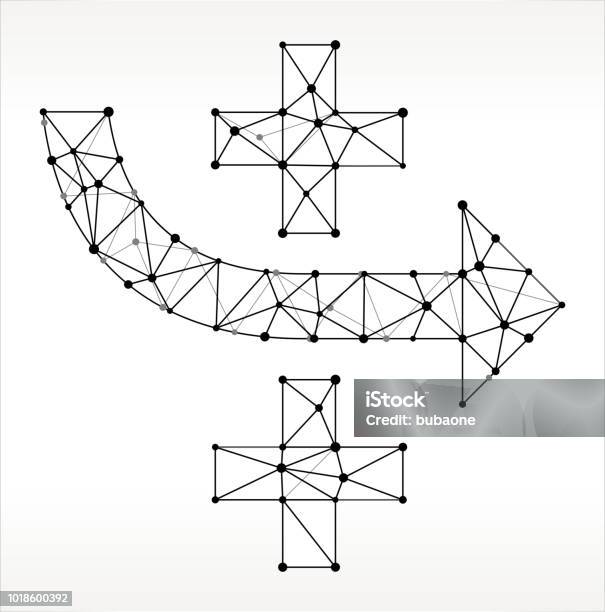 Game Plan Triangle Node Black And White Pattern Stock Illustration