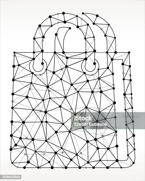 Shopping Bag Triangle Node Black And White Pattern Stock Illustration
