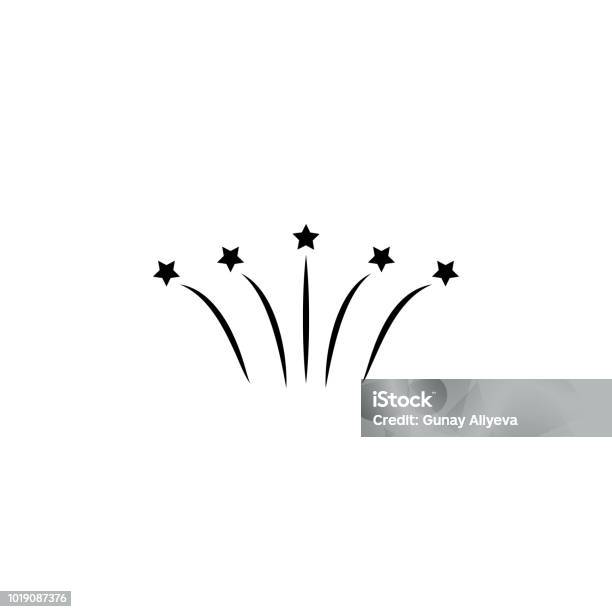 Plat Une Icône De Feu Dartifice Simple Noël Icône De La Nouvelle Année