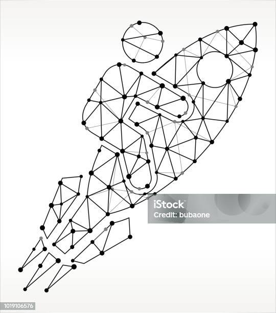 Rocket Triangle Node Black And White Pattern Stock Illustration