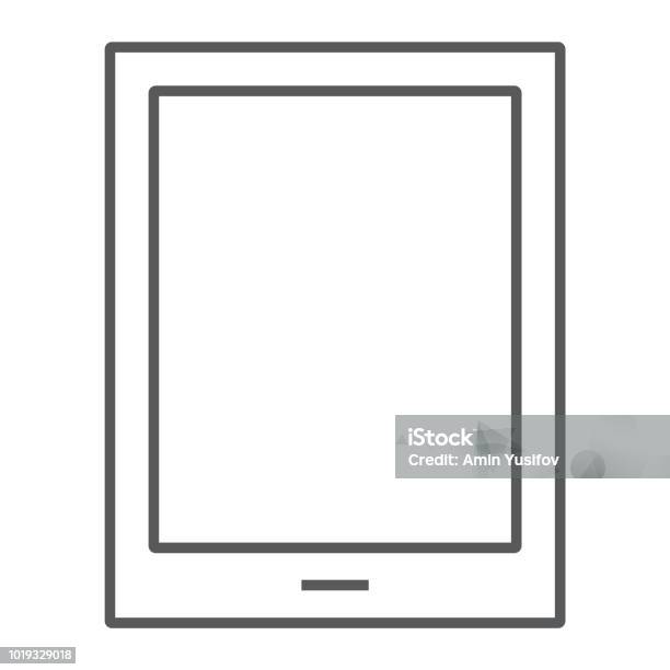 Tablette Mince Ligne Icône Électronique Et Informatique Signe De