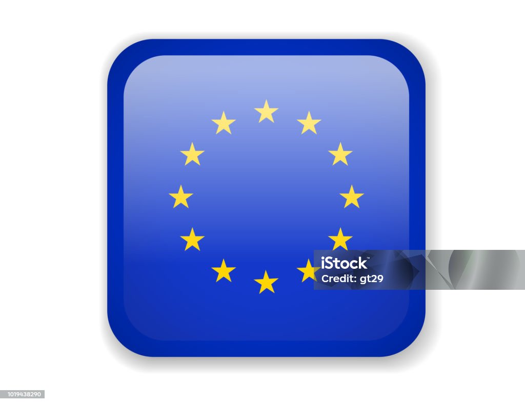 Ilustración de Bandera De La Unión Europea Brillante Icono De Cuadrado ... Ilustración de Bandera De La Unión Europea Brillante Icono De Cuadrado ...