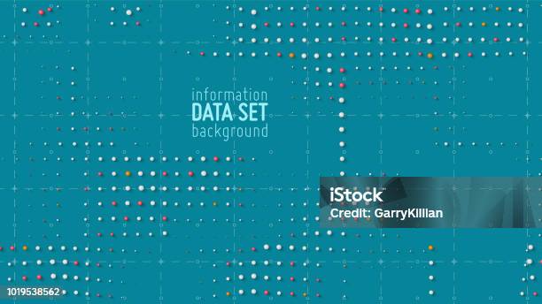 Vector Abstract Data Sorting Visualization Background Big Data Sorted Data As Tiny Spheres