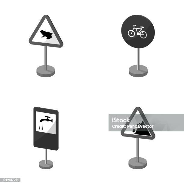 Différents Types De Panneaux Routiers Icônes Dans La Collection De Jeu