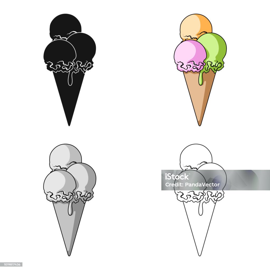Ilustración De Las Bolas De Helado En Barquillo Verano Resto Solo En
