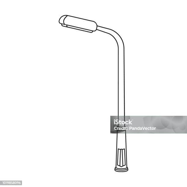 Un Lampadaire Modern Lampadaire Simple Icône Dans Contour Style Vecteur