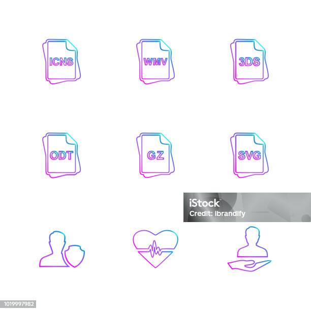 Tipe File File Dokumen Ikon Eps Mengatur Vektor Ilustrasi Stok Unduh