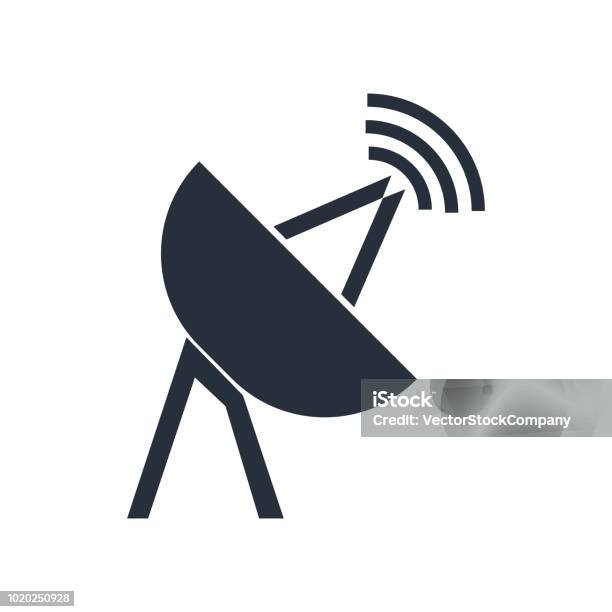 Satellite Antenne Icône Vector Signe Et Le Symbole Isolé Sur Fond Blanc