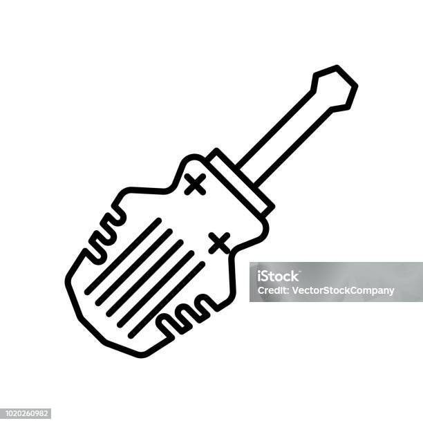 Tournevis Icône Vector Signe Et Le Symbole Isolé Sur Fond Blanc Notion