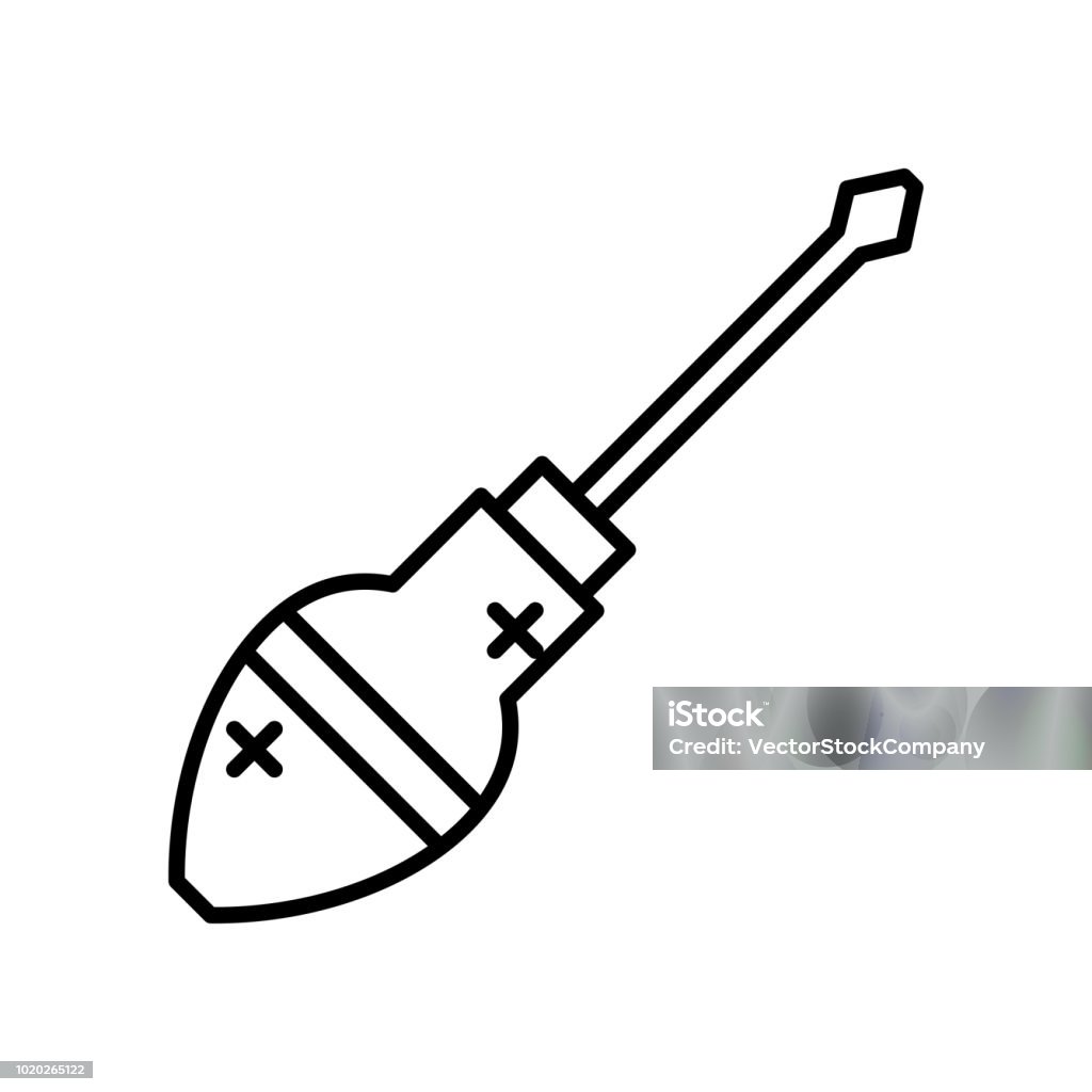 Tournevis Icône Vector Signe Et Le Symbole Isolé Sur Fond Blanc Notion
