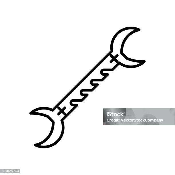 Spanner Icon Vector Sign And Symbol Isolated On White Background