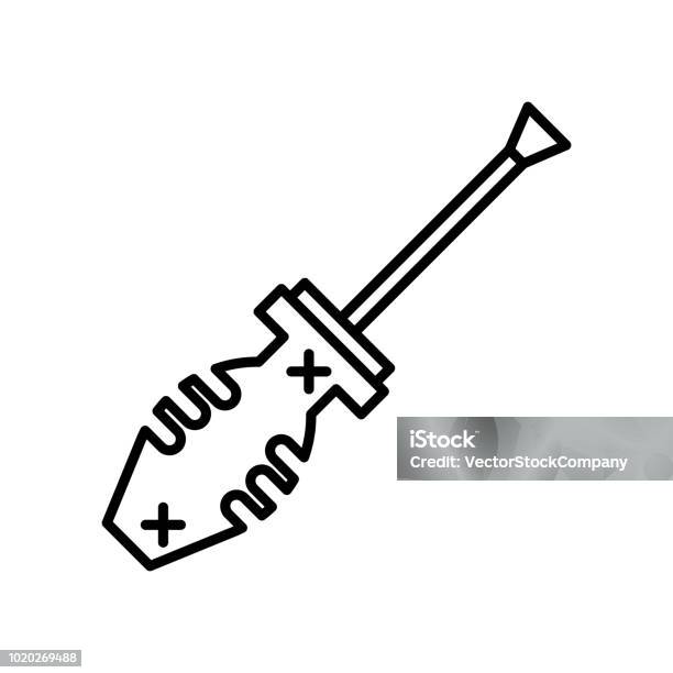 Tournevis Icône Vector Signe Et Le Symbole Isolé Sur Fond Blanc Notion