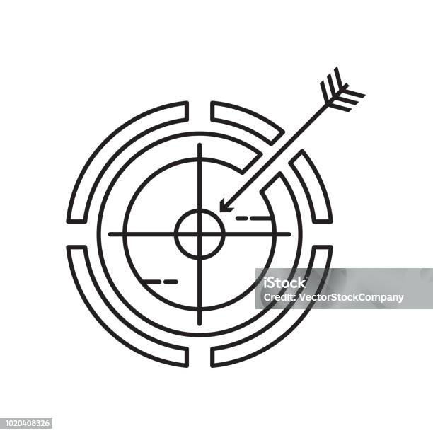 Objectif Icône Vector Signe Et Le Symbole Isolé Sur Fond Blanc Concept