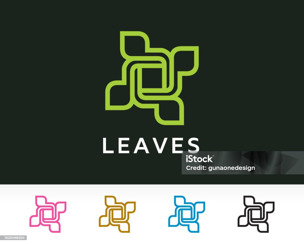 Résumé Des Feuilles Symbole Template Design Vecteur Emblème Concept