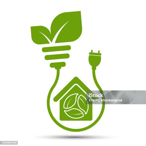 Symbole De La Maison Verte Icône De Lécologie Sur Illustration