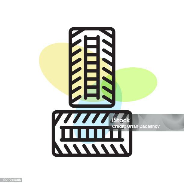 Pneu Icône Vector Signe Et Le Symbole Isolé Sur Fond Blanc Notion De