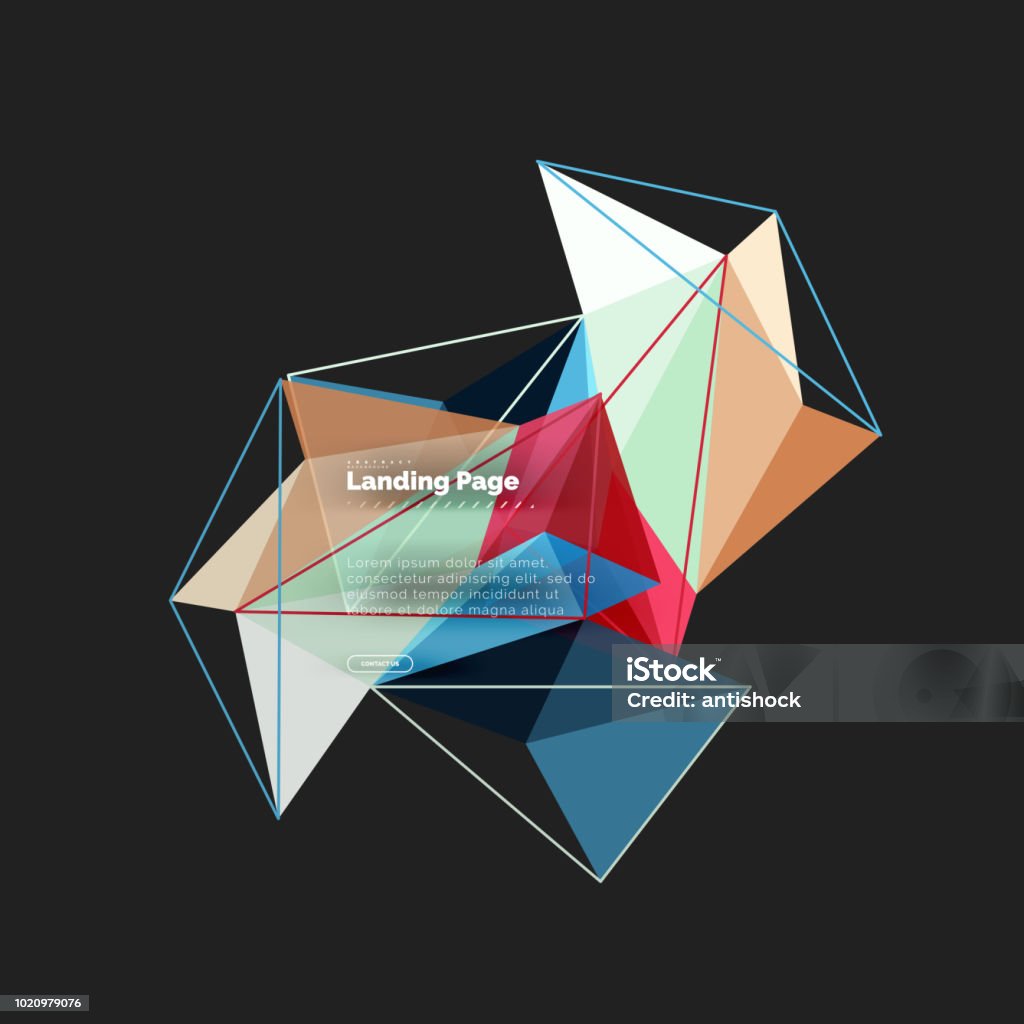 Latar Belakang Abstrak Segitiga Vektor 3d Desain Geometris Poligonal