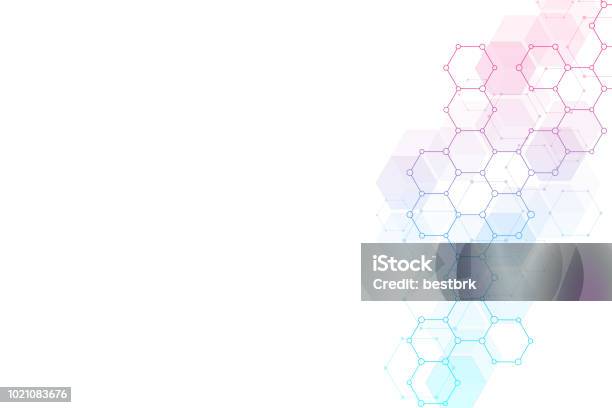 Struktur Molekul Abstrak Dan Elemen Kimia Konsep Medis Sains Dan