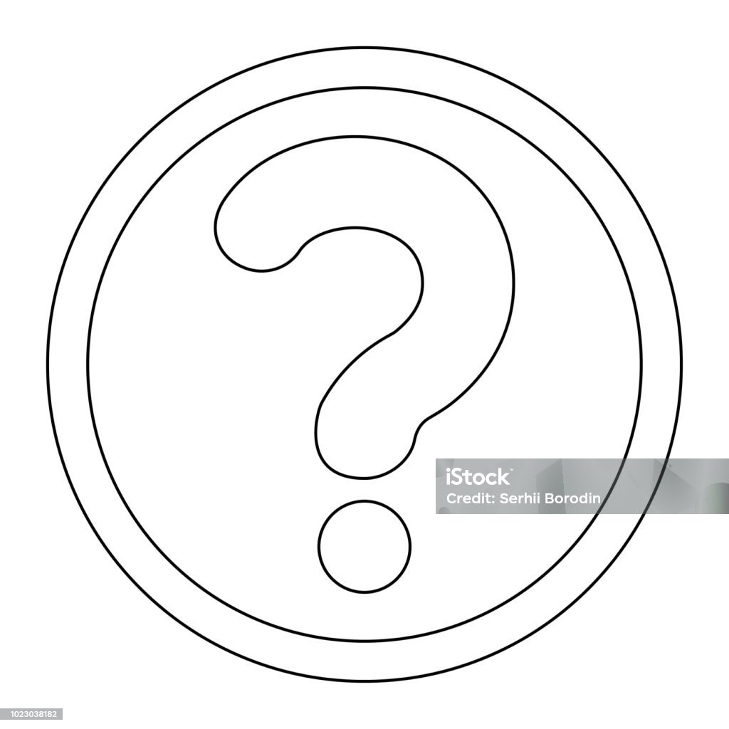 Vraagteken In Een Cirkel De Zwarte Kleurpictogram Stockvectorkunst En