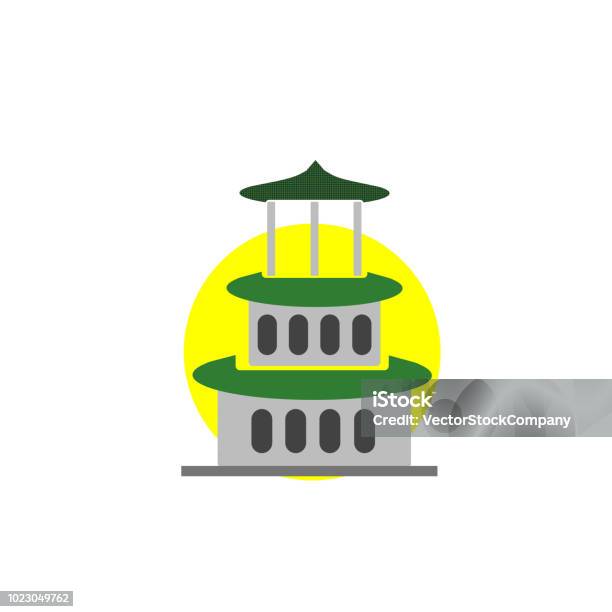 Pagode Icône Vector Signe Et Le Symbole Isolé Sur Fond Blanc La Notion