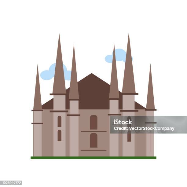 Milan Cathédrale Icône Vector Signe Et Le Symbole Isolé Sur Fond Blanc
