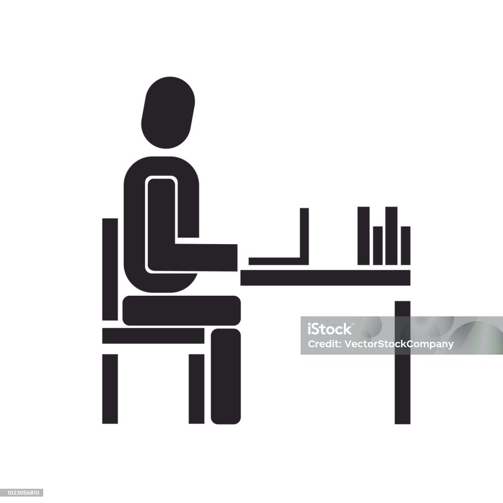 Etudier Icône Vector Signe Et Le Symbole Isolé Sur Fond Blanc Concept