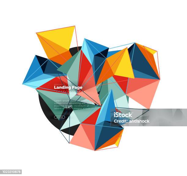 Latar Belakang Abstrak Segitiga Vektor 3d Desain Geometris Poligonal