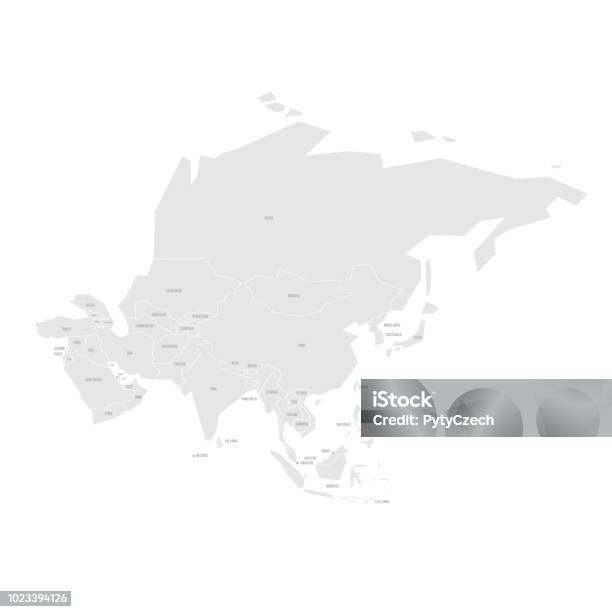 Carte Schématique Simplifiée De Lasie Carte Politique De Vecteur