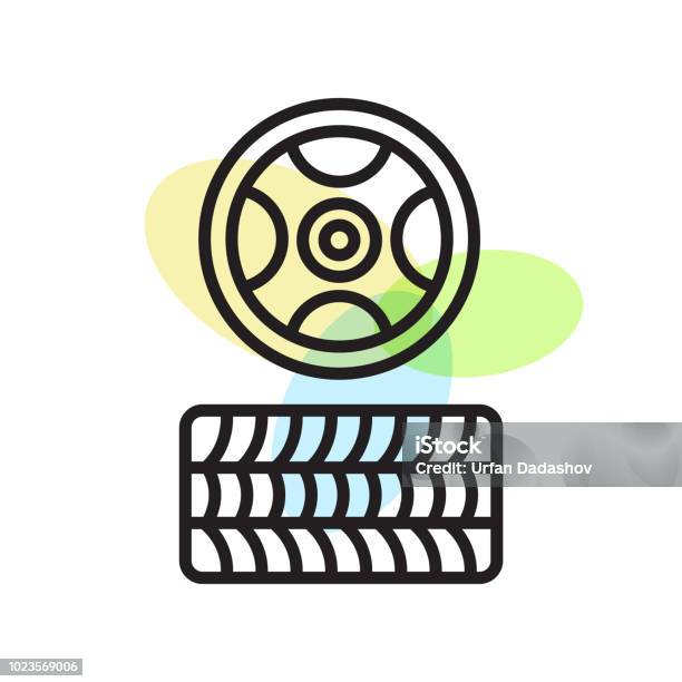 Pneu Icône Vector Signe Et Le Symbole Isolé Sur Fond Blanc Notion De