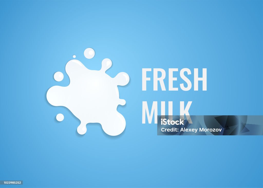 Logo Susu Dengan Percikan Putih Susu Ilustrasi Lambang Vektor Untuk