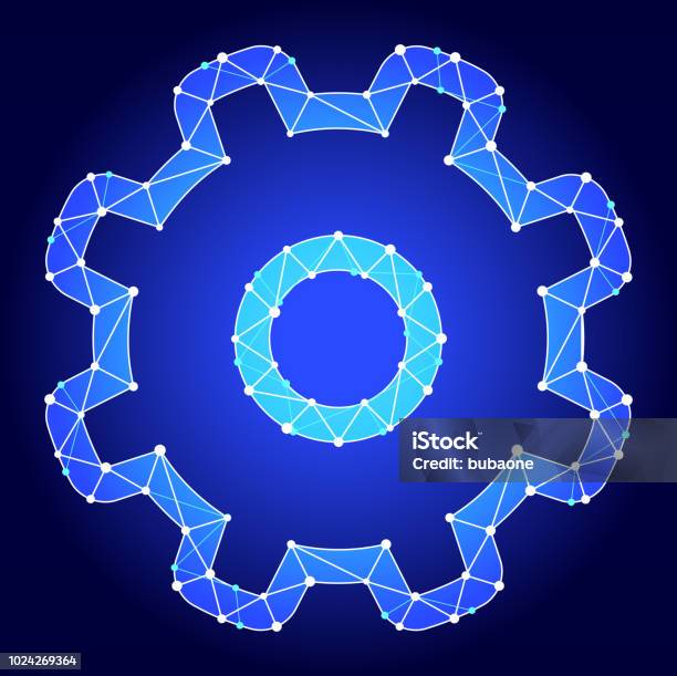 Gear Blue Triangle Node Vector Pattern Stock Illustration Download
