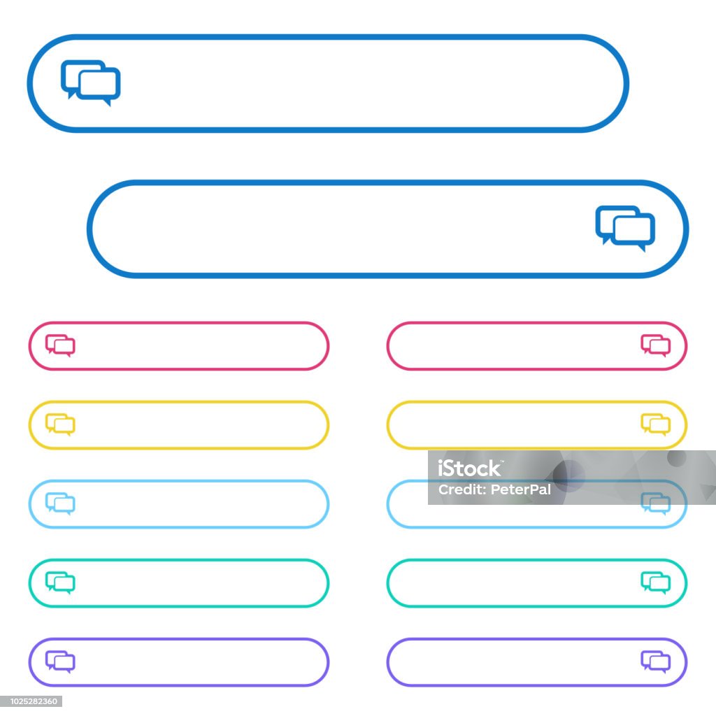 Chat Bubbles Icons In Rounded Color Menu Buttons Stock Illustration