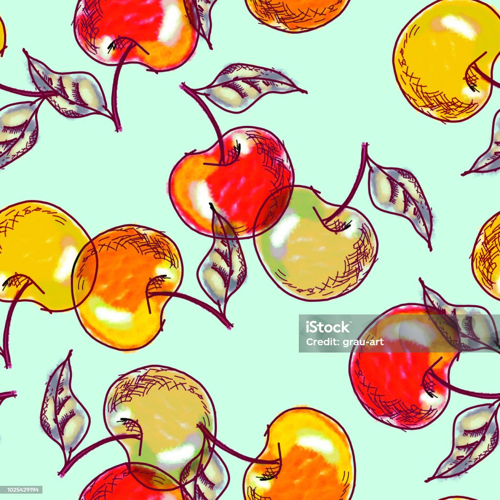 Apple Seamless Pattern Stock Illustration Download Image Now