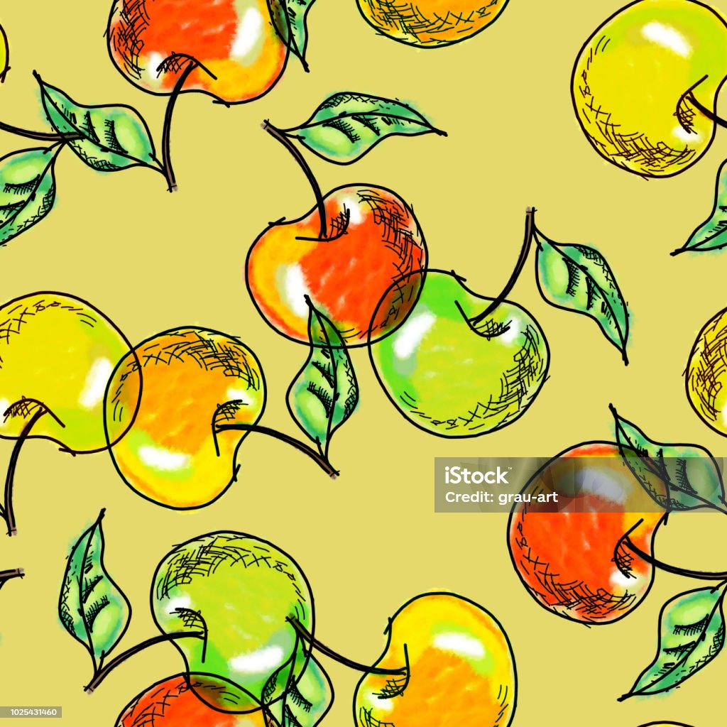 Apple Seamless Pattern Stock Illustration Download Image Now