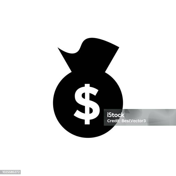 Argent Sac Icône Vector Signe Et Le Symbole Isolé Sur Fond Blanc Notion