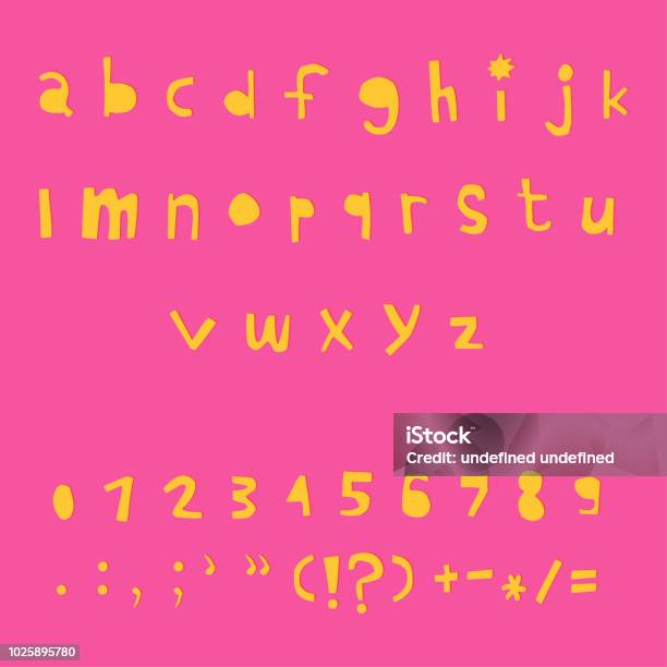 Mengukir Angka Alfabet Dan Tanda Baca Font Pedesaan Vektor Abc