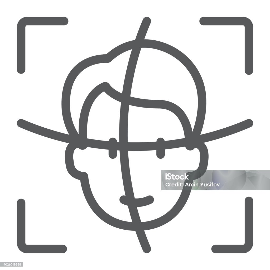 Ikona Linii Face Id Rozpoznawanie Twarzy I Identyfikacja Twarzy Znak ... Ikona Linii Face Id Rozpoznawanie Twarzy I Identyfikacja Twarzy Znak ...